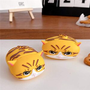 LEWOTE Airpods 3 Silicone Case Funny Cute Cover Compatible for Apple Airpods 3[2021 Releases][PAPA Animal Series] (Cat Yellow)