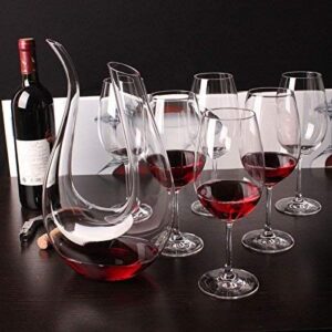 VASFFG Wine Decanter,U-shaped design can provide powerful ventilation effect. Use lead-free crystal glass, hand-blown red wine Decanter/carafe