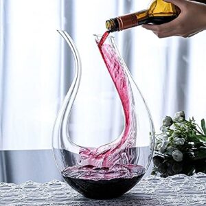 VASFFG Wine Decanter,U-shaped design can provide powerful ventilation effect. Use lead-free crystal glass, hand-blown red wine Decanter/carafe