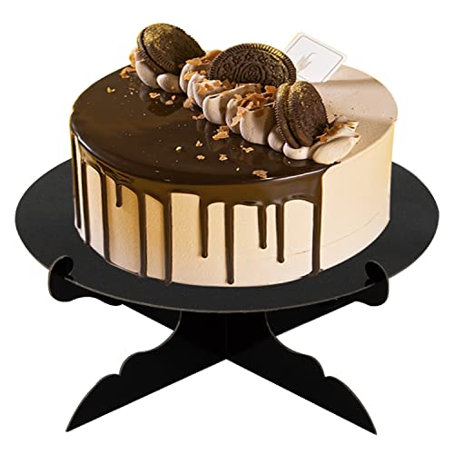 everforyou 12 inch One Tier Cardboard Cupcake Stands & Cake Stands for Party (1, Black)