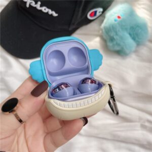 Suublg Silicone Cartoon Earbuds Case Protective Cover with Keychain Fit Designed for Samsung Galaxy Buds2 Pro (2022) /Galaxy Buds 2 (2021) /Galaxy Buds Pro (2021) /Galaxy Buds Live (2020)