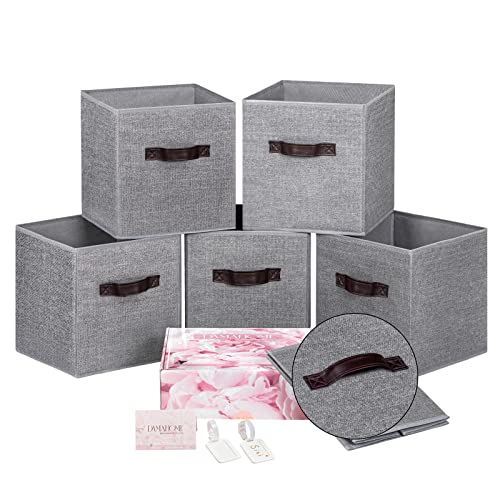 DAMAHOME Storage Bins | Foldable Storage Bins Set of 6 Marble and Set of 6 Gray