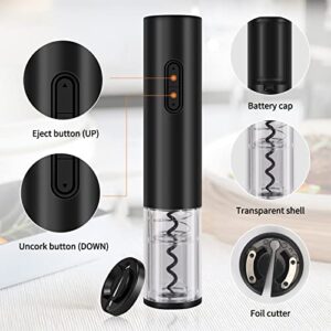 FYY Electric Wine Opener, Electric Wine Bottle Openers with Foil Cutter, Battery Operated Automatic Electric Wine Opener for Wine Lovers Gift Home Kitchen Party Bar Wedding Black