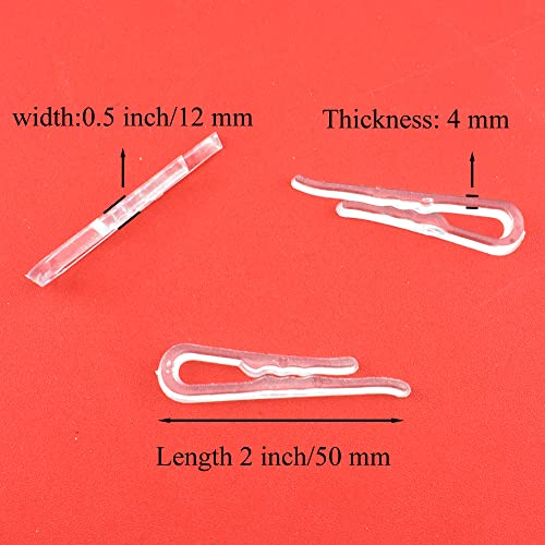 HAHIYO 2 inches/50mm 120Pcs Clear Plastic U Shape Alligator Clips Clothespins Garment Shirt Folding Clips with Teeth for Sewing Room Folding Board Sock Tie Pant Securing Fabric to Comic Book Board