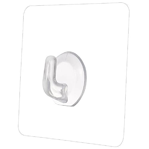 CQCZB Transparent Self-Adhesive Hook Wall Hook, Suitable for Bathroom,Kitchen Home Office Stainless Steel Wall,WaterproofPunch-freeNail-freeStickyHookPlasticMulti-Purpose (B---20PCS)