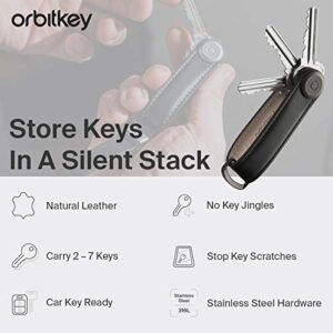 Orbitkey Leather Key Organizer Espresso with Brown Stitching Bottle Opener Compatible Key Organizer & Key Ring