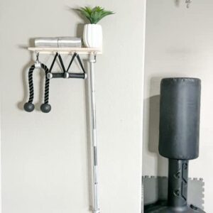 Bush Acres Dezirae- 18" Smart Gym Organizer - 4 Flush T Lock Clips - Includes Shelf - Compatible w Tonal TLock Accessories