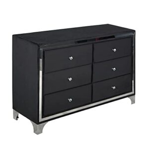 better home products monica velvet upholstered double dresser in black