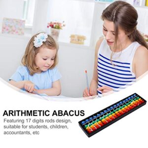 Cabilock Abacuses Education Abacus Learning Abacus Toys 17 Digits Rods with Colorful Beads Plastic Abacus Arithmetic Kids Calculating Tool Plastic Educational Counting Toy 10. 38X2. 55X0. 59inch