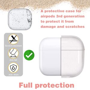 JoySolar Clear Butterfly Girls Case for AirPod 3 (2021) Aesthetic Cute Glitter TPU Cases Women Girly for AirPods 3rd Generation Cover Pretty Design Bling Shiny Stylish with Keychain for Air Pods 3