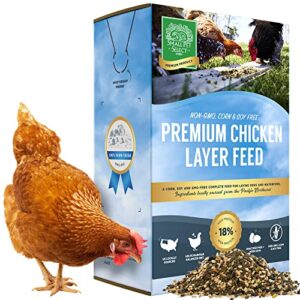 small pet select chicken layer feed pellets | 18% protein level | corn-free, soy-free, non-gmo | all natural us locally sourced ingredients | 20lb