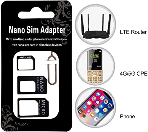 VIVP 2 Pcs SIM Card Adapter Kit - 4 in 1 Nano Micro Standard Converter Kit with Steel Tray Eject Pin 1