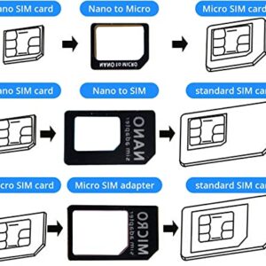 VIVP 2 Pcs SIM Card Adapter Kit - 4 in 1 Nano Micro Standard Converter Kit with Steel Tray Eject Pin 1