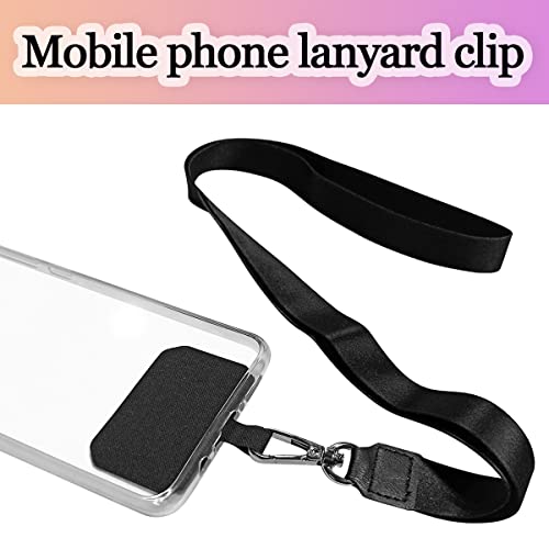 yuntop 5 Pack Phone Tether Tab Cell Phone lanyard pad, Universal Phone Tether Tab Phone Lanyard Replacement Part Compatible with Most Smartphones (Black)