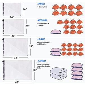 10 Pack Vacuum Storage Bags, Space Saver Bags (10 Large) Compression Storage Bags for Comforters, Pillows, Blankets, Clothes with Hand Pump - 10 Large