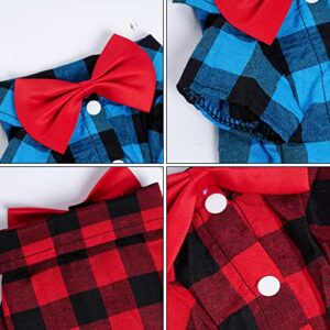 Tongcloud 3 Pack Plaid Puppy Cat Shirt Cute Dog Shirt Cat Shirt Dog Plaid Shirt Dog Shirts for Extra Small Dogs Cats Birthday Party and Holiday Photo