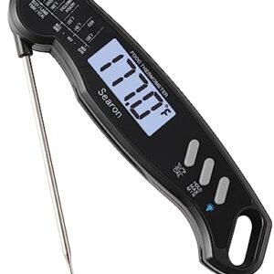 Searon Meat Thermometer,Digital Food Thermometer with Instant Read Out,Backlight and Waterproof,Kitchen Thermometer for BBQ Grilling, Smoker, Baking Turkey