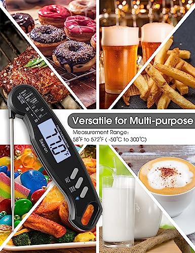 Searon Meat Thermometer,Digital Food Thermometer with Instant Read Out,Backlight and Waterproof,Kitchen Thermometer for BBQ Grilling, Smoker, Baking Turkey