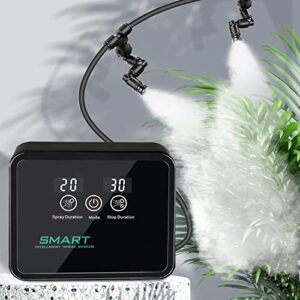 reptile humidifiers smart misting system, reptile mister automatic with timer, terrariums humidifier with 360°adjustable misting nozzles, spray kit for rainforest plants amphibian（touch version）