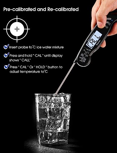 Searon Meat Thermometer,Digital Food Thermometer with Instant Read Out,Backlight and Waterproof,Kitchen Thermometer for BBQ Grilling, Smoker, Baking Turkey