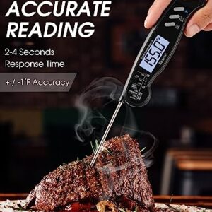 Searon Meat Thermometer,Digital Food Thermometer with Instant Read Out,Backlight and Waterproof,Kitchen Thermometer for BBQ Grilling, Smoker, Baking Turkey