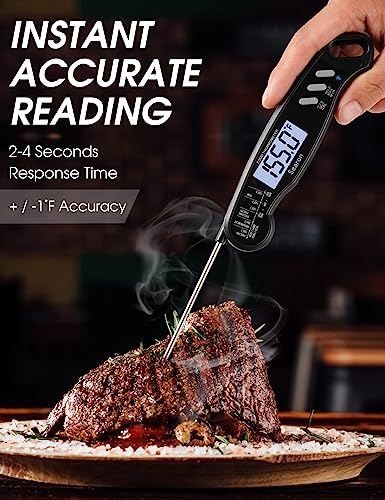 Searon Meat Thermometer,Digital Food Thermometer with Instant Read Out,Backlight and Waterproof,Kitchen Thermometer for BBQ Grilling, Smoker, Baking Turkey