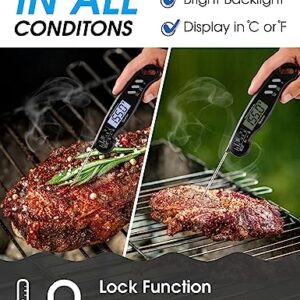 Searon Meat Thermometer,Digital Food Thermometer with Instant Read Out,Backlight and Waterproof,Kitchen Thermometer for BBQ Grilling, Smoker, Baking Turkey