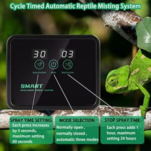 Reptile Humidifiers Smart Misting System, Reptile Mister Automatic with Timer, Terrariums Humidifier with 360°Adjustable Misting Nozzles, Spray Kit for Rainforest Plants Amphibian（Touch Version）