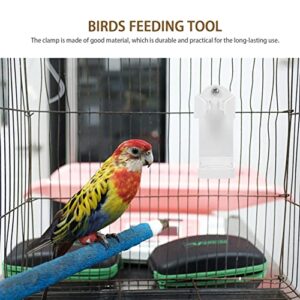 Mipcase Toy Parrot 3Pcs Bird Cage Food Holder Parrot Fruit Vegetable Clips Bird Cage Feeder Clips for Budgie Parakeet Cockatoo Macaw Cockatiel Conure, White Fruit Feeder