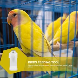 Mipcase Toy Parrot 3Pcs Bird Cage Food Holder Parrot Fruit Vegetable Clips Bird Cage Feeder Clips for Budgie Parakeet Cockatoo Macaw Cockatiel Conure, White Fruit Feeder