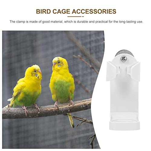 Mipcase Toy Parrot 3Pcs Bird Cage Food Holder Parrot Fruit Vegetable Clips Bird Cage Feeder Clips for Budgie Parakeet Cockatoo Macaw Cockatiel Conure, White Fruit Feeder