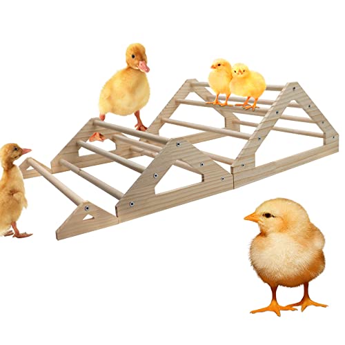 Wooden Chicken Perch for Chick, Funny Toys for Chick, Chick Stand Training Perch Toy, Perch Pole for Chicken Coops and Brooders, Wooden Chick Toys Perch for Chicken Coop Young Birds