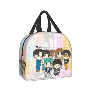 cvdoos cartoon girls women reusable insulated lunch bag handbag cute waterproof lunchbag totes for office outdoor picnic hiking beach(a2)