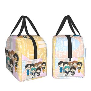 Cvdoos Cartoon Girls Women Reusable Insulated Lunch Bag Handbag Cute Waterproof Lunchbag Totes for Office Outdoor Picnic Hiking Beach(A2)