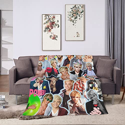 Blanket Ross Lynch Soft and Comfortable Warm Fleece Blanket for Sofa,Office Bed car Camp Couch Cozy Plush Throw Blankets Beach Blankets