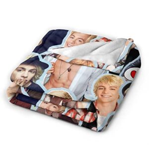 Blanket Ross Lynch Soft and Comfortable Warm Fleece Blanket for Sofa,Office Bed car Camp Couch Cozy Plush Throw Blankets Beach Blankets