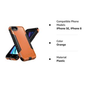 CAPERCASE Everyday Carry Series for iPhone se case, iPhone 8 case, iPhone 7 case, iPhone se 2022 case, iPhone se case 2020, Men Hard Shockproof Protective case, Orange