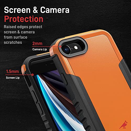 CAPERCASE Everyday Carry Series for iPhone se case, iPhone 8 case, iPhone 7 case, iPhone se 2022 case, iPhone se case 2020, Men Hard Shockproof Protective case, Orange