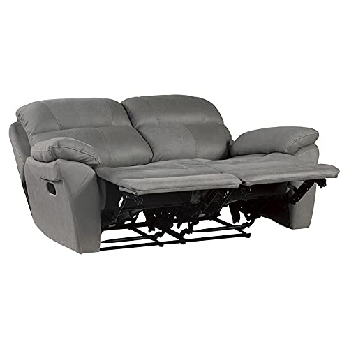 Lexicon Lapointe Wall-Hugger Manual Double Reclining Loveseat, Gray