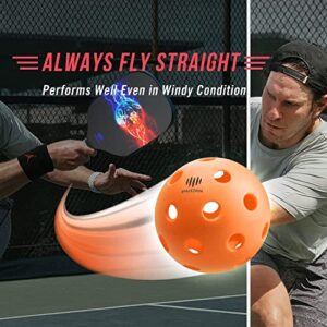 SPACEZHUA Indoor Pickleballs，XX-26holes Pickleball Balls，USA Pickleball(USAPA) Approved, TPE Material Pickle Balls high Elasticity Aging Resistance，Orange & Yellow，6，10 Packs.