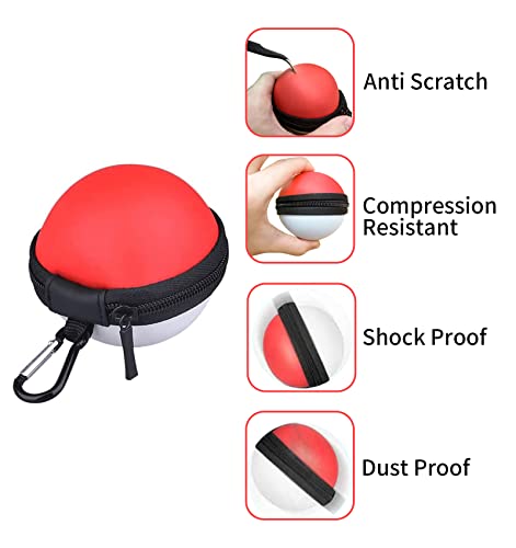 TOGETFACE Round Earbuds Case Portable EVA Carrying Case Organizer Phone Accessory Organizer with Carabiner for Headphones Earbuds Earpiece - red