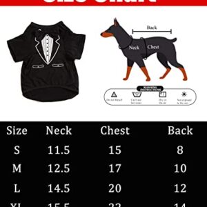 Coomour Dog Shirt Suit Pet Bowtie Costume for Small Medium Dogs Cats Wedding Party Formal Gentleman Clothes (L)