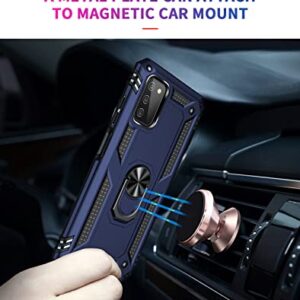 SKTGSLAMY for Samsung Galaxy A03S Case,Galaxy A03S Phone Case with Screen Protector,[Military Grade] 16ft. Drop Tested Cover with Magnetic Kickstand Car Mount Protective Case for Galaxy A03S, Blue