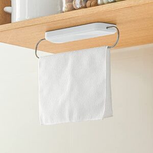 Poeland Folding Single Towel Racks - Wall Mounted Towel Bar Organizer Suitable for Kitchen, Bathroom, Laundry and Other Places