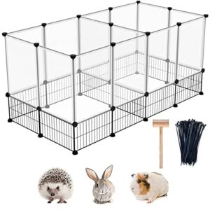 c&ahome pet playpens, small animal indoor playpen, diy exercise fence, playpen cage, expanded & portable design for guinea pigs, puppy, 49.5" l x 25.4" w x 22.6" h utw3040w