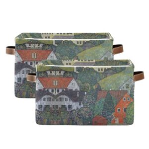 ahomy storage basket art wall by gustav klimt cube storage bins organizer bag with handle 2-pack