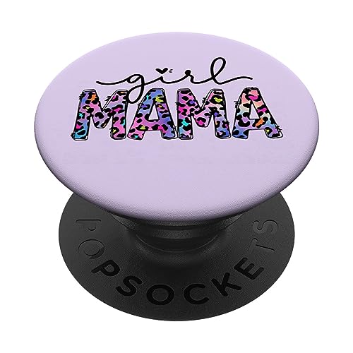 Proud Girl Mama Leopard Print Decor For Women Leopard Mom PopSockets Swappable PopGrip