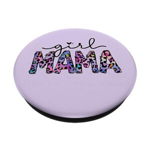 Proud Girl Mama Leopard Print Decor For Women Leopard Mom PopSockets Swappable PopGrip