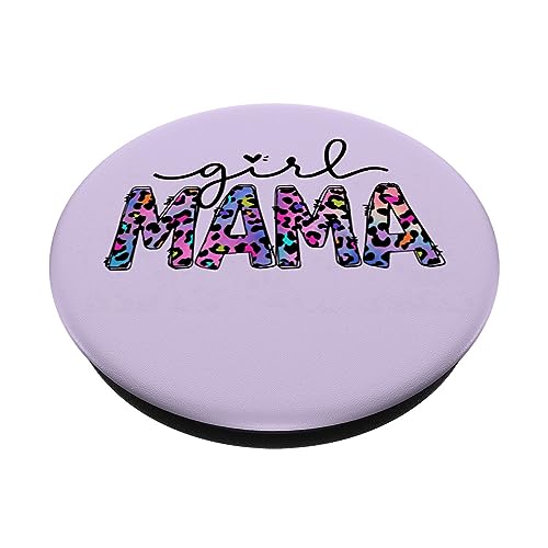 Proud Girl Mama Leopard Print Decor For Women Leopard Mom PopSockets Swappable PopGrip