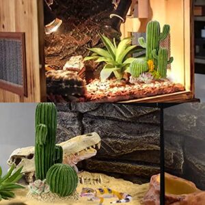 kathson Reptile Tank Decor Lizard Hide and Cave Plants Terrarium Decorations Resin Cactus Desert Aquarium Tank Habitat Accessories for Bearded Dragon Chameleon Leopard Gecko Snake Fish (Cactus)